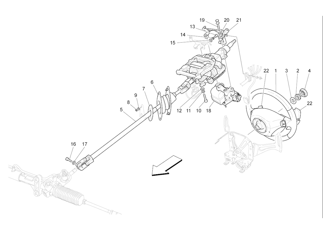 055 Steering Column And Steering Wheel Unit : MaseratiSpares, Maserati ...
